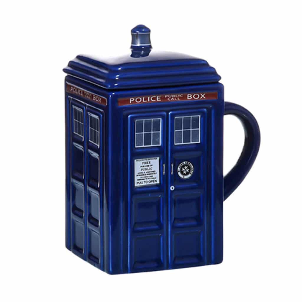 DOCTOR WHO TARDIS MUG WITH REMOVABLE LID - The British Store